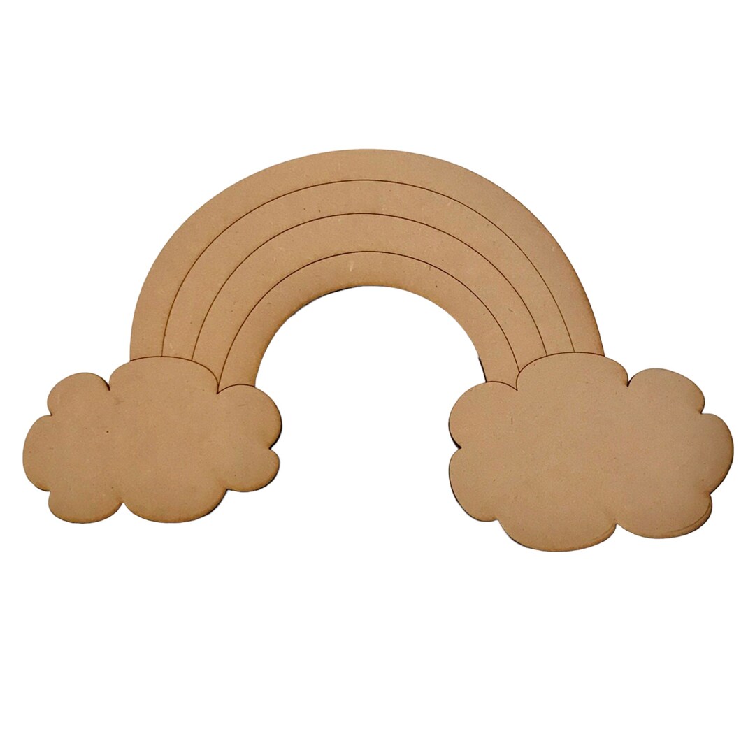 Rainbow With Clouds MDF DIY Raw Cut Out Art Craft Decor - Etsy