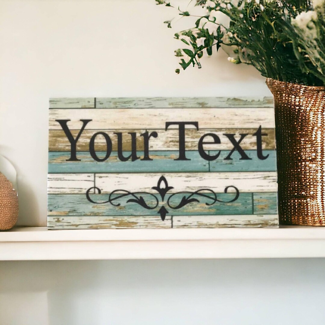 Custom Personalised Blue Timber Look Sign - Etsy