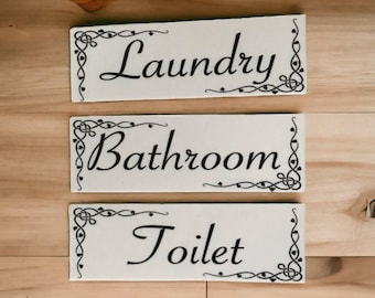 Vintage Victorian Style TOILET BATHROOM Door Sign Cast Iron Brass ...
