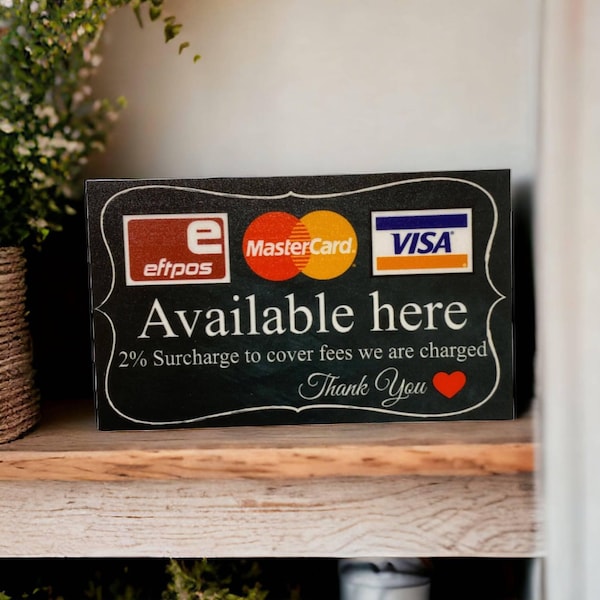 Credit Card Fee Sign - Etsy