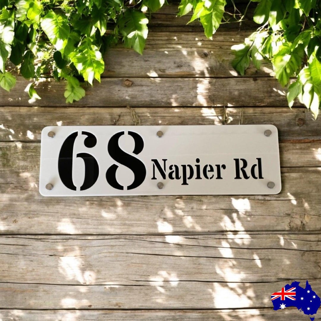 House Number Street Personalised Custom Black Sign - Etsy