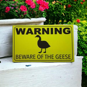 Warning Beware of the Geese Goose Sign - Etsy