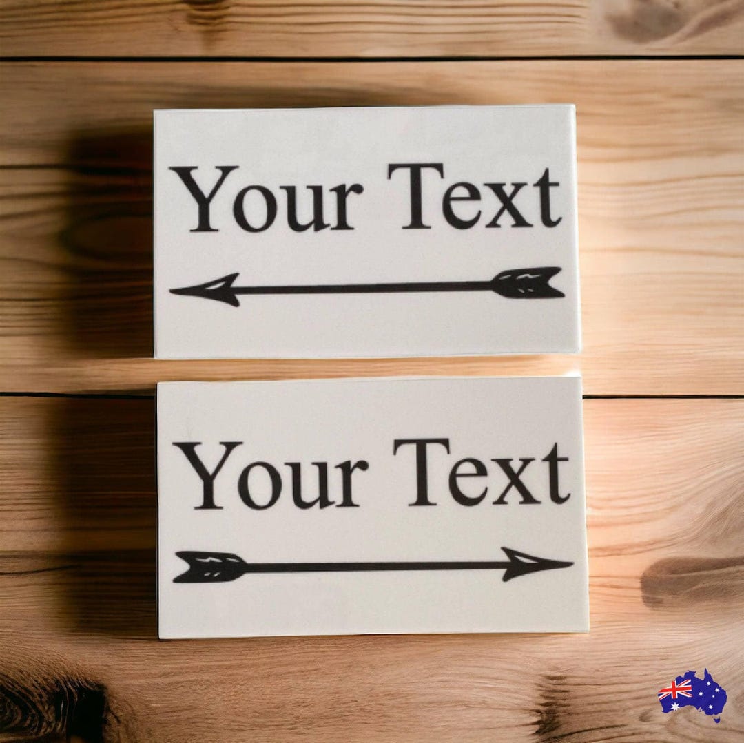 Custom Personalised Arrow White Sign - Etsy UK