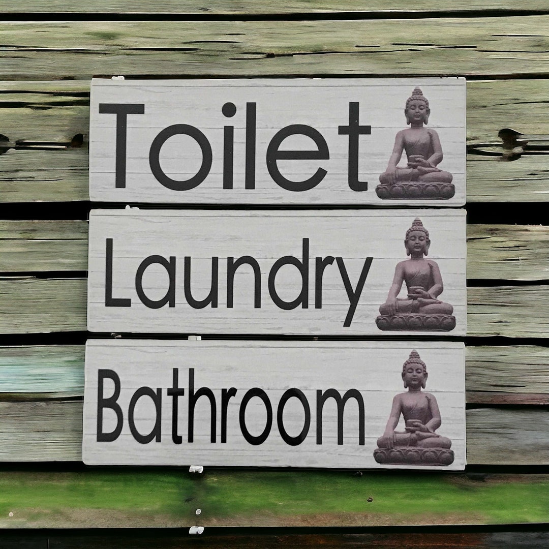 Buddha Toilet Laundry Bathroom Door Sign - Etsy