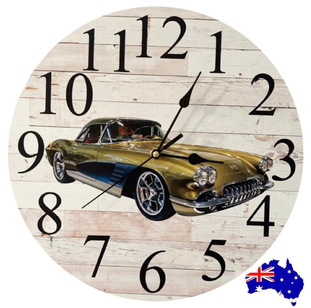 Clock Wall Corvette Car Vintage Retro Aussie Made - Etsy