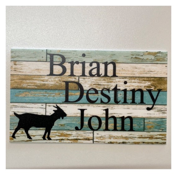 Goat Names Custom Wording Text Country Farm Blue Sign - Etsy