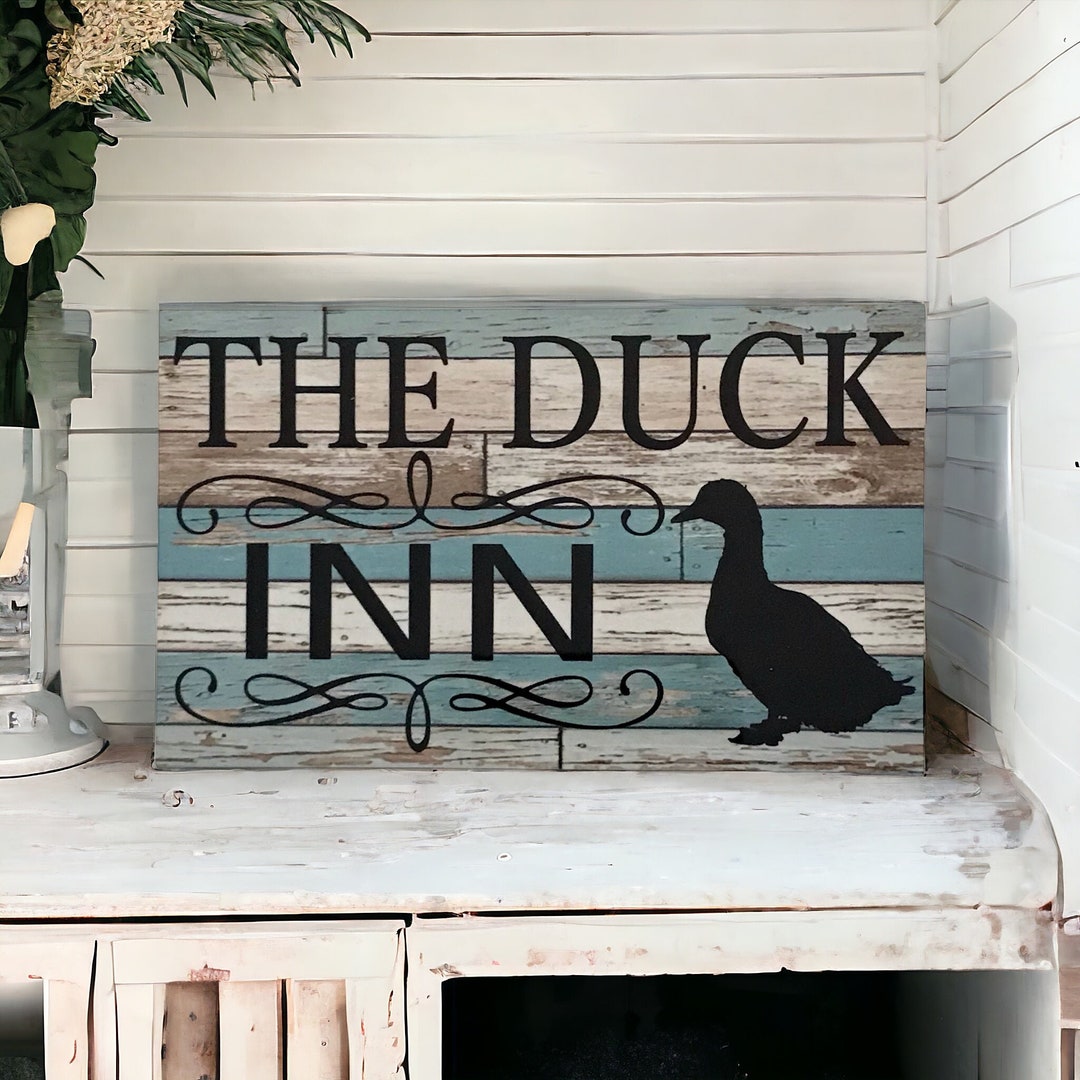 The Duck Inn Blue Sign - Etsy
