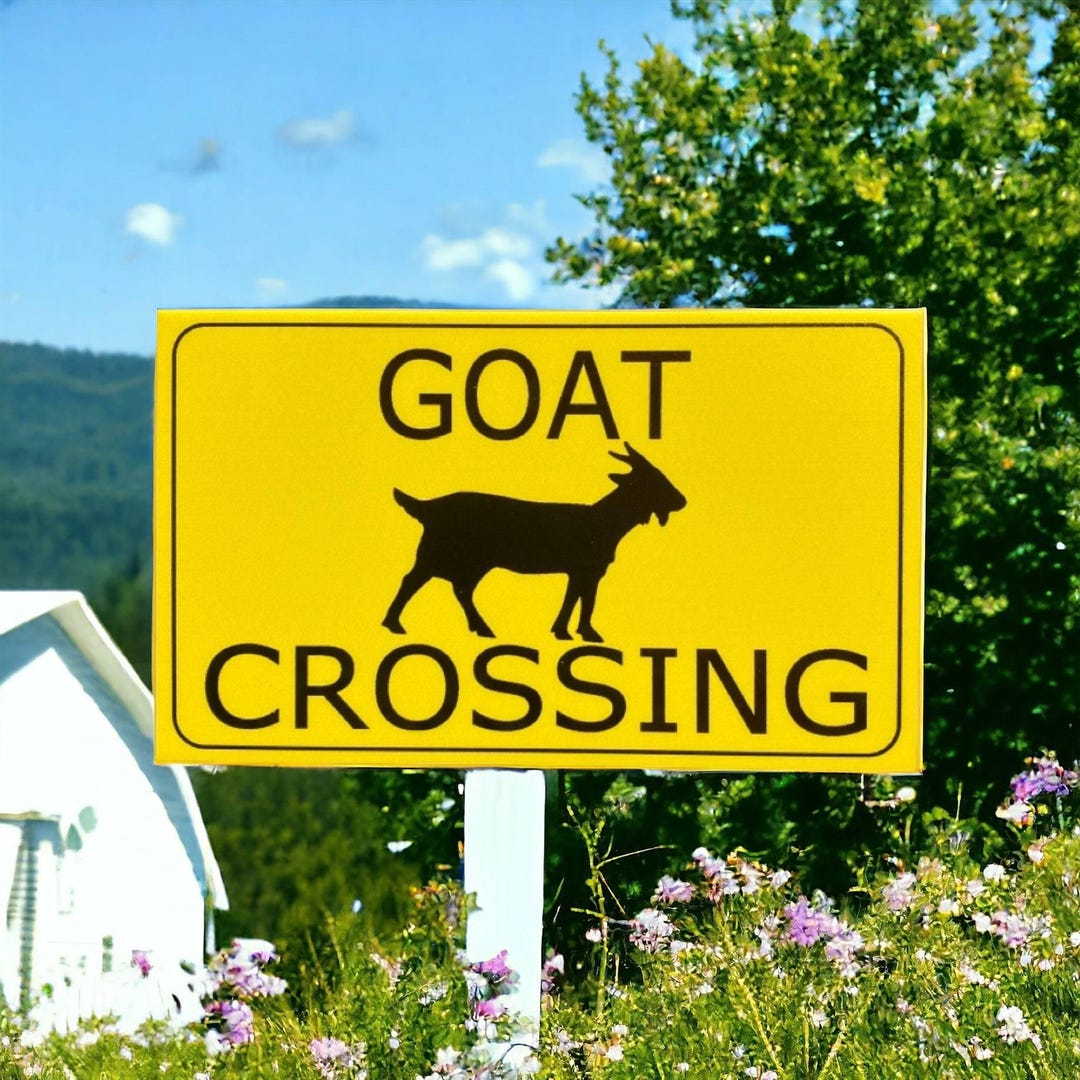 Goat Crossing Sign - Etsy