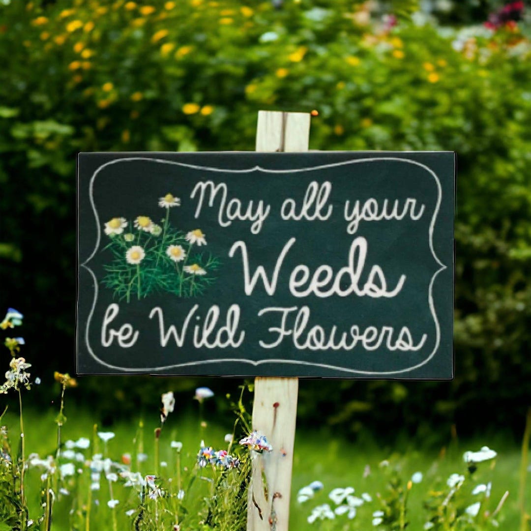 May All Your Weeds Be Wild Flowers Vintage Garden Sign - Etsy