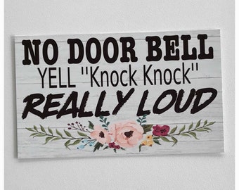 Knock Loud Sign - Etsy