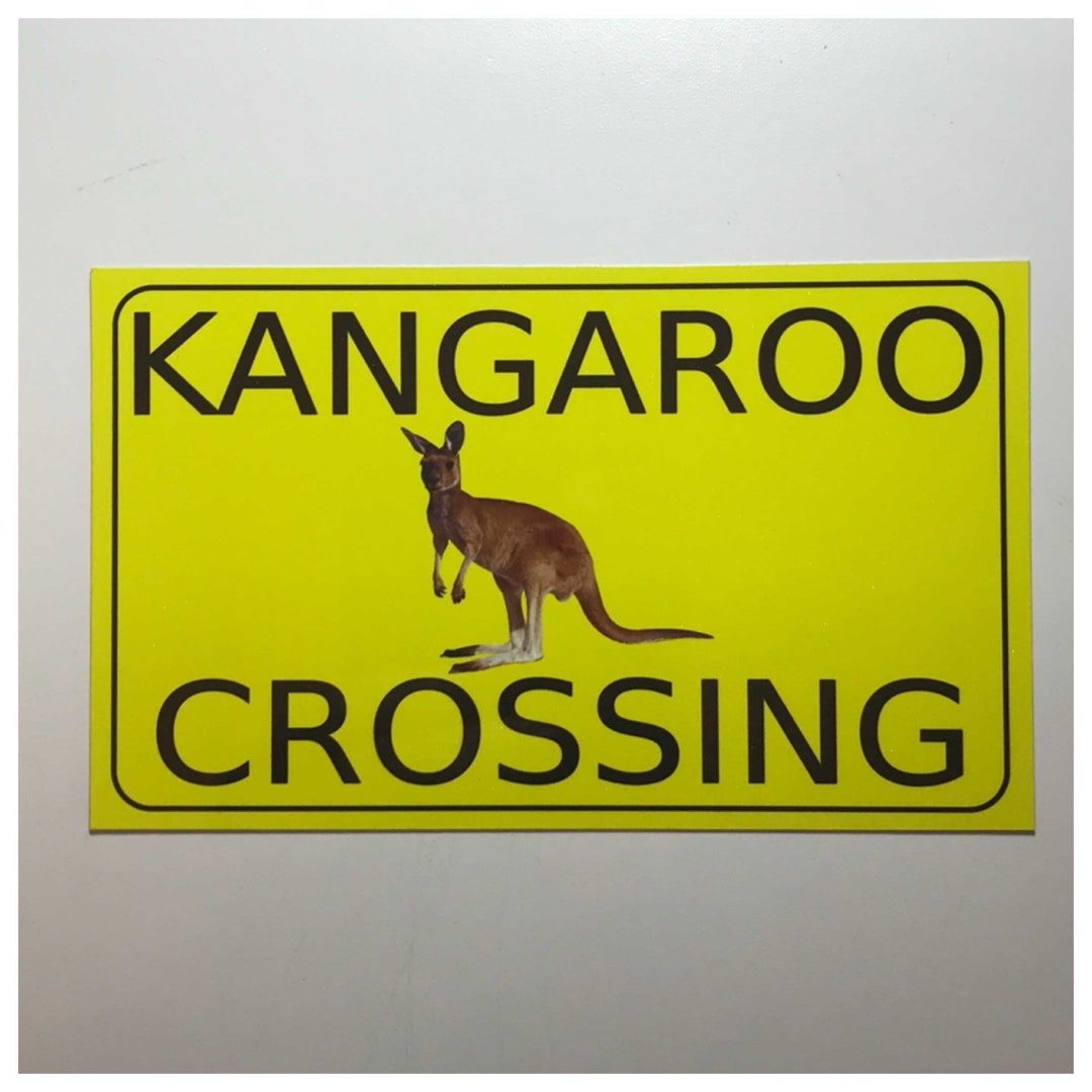 Kangaroo Crossing Sign - Etsy