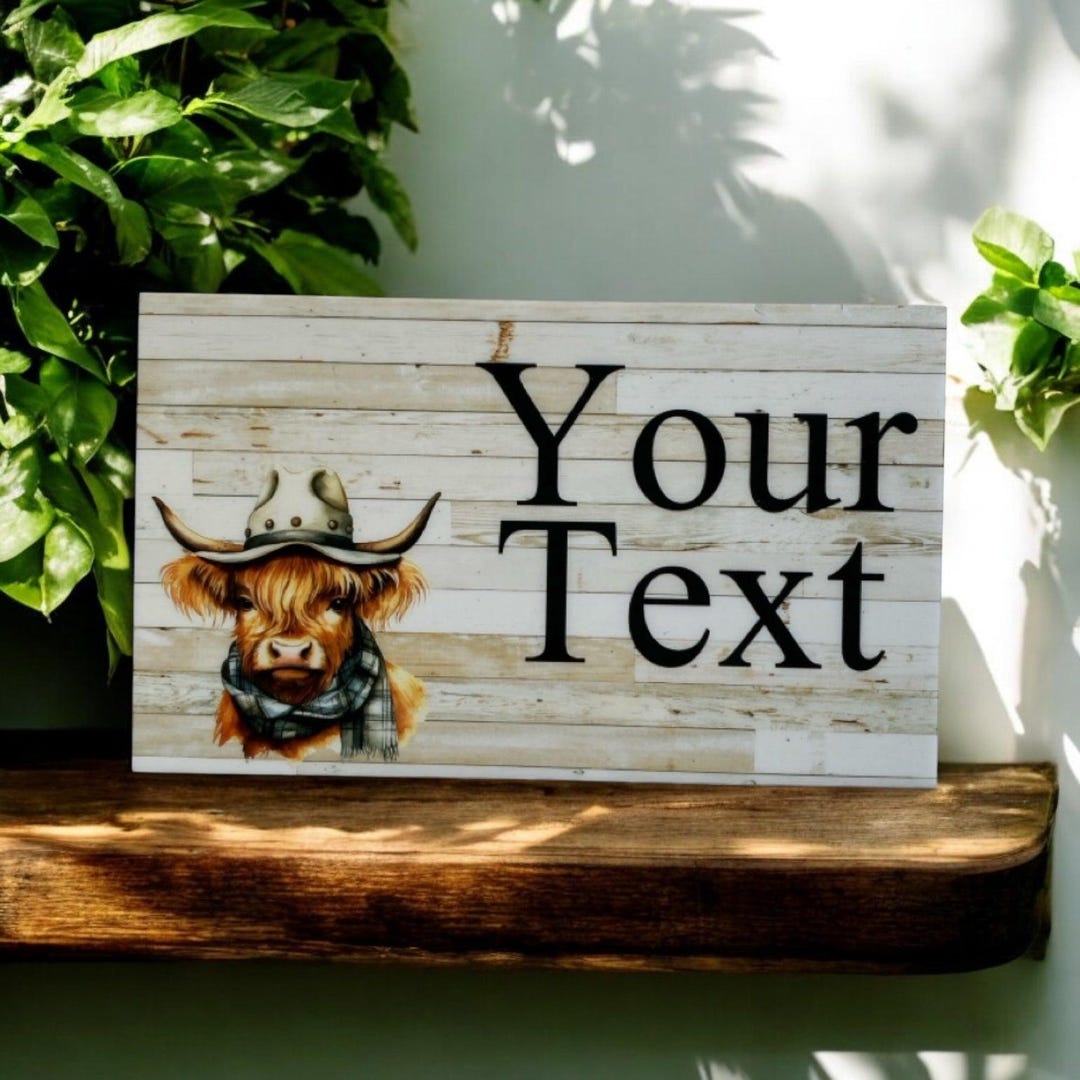 Cow Highland Cowboy Farm Custom Personalised Sign - Etsy