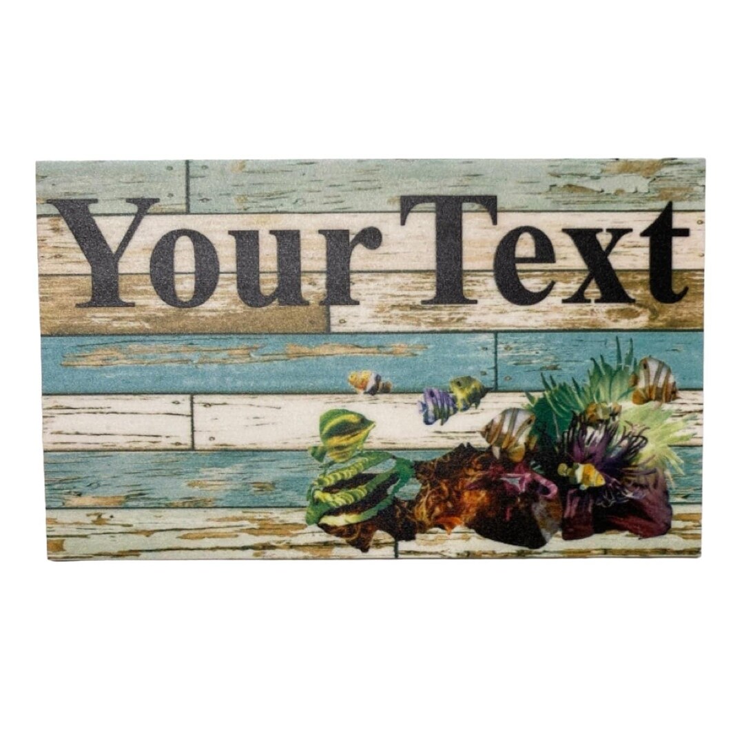 Tropical Fish Coral Beach Custom Wording Text Sign - Etsy