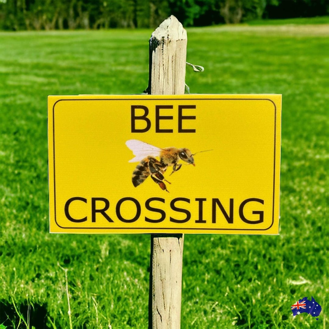 Bee Crossing Sign - Etsy