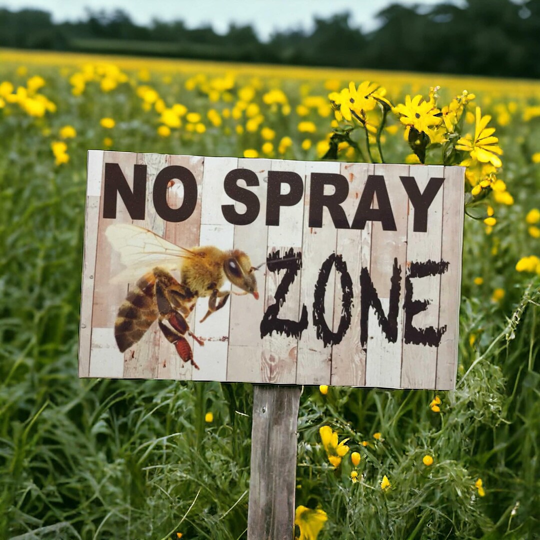 No Spray Zone Bee Sign - Etsy