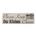 Please Keep Our Kitchen Clean Sign - Etsy