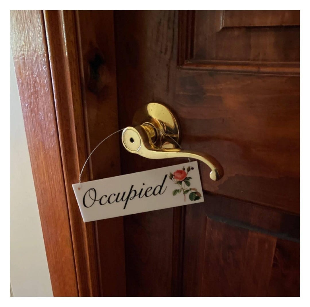 Vacant & Occupied Rose Toilet Bathroom Door Sign - Etsy
