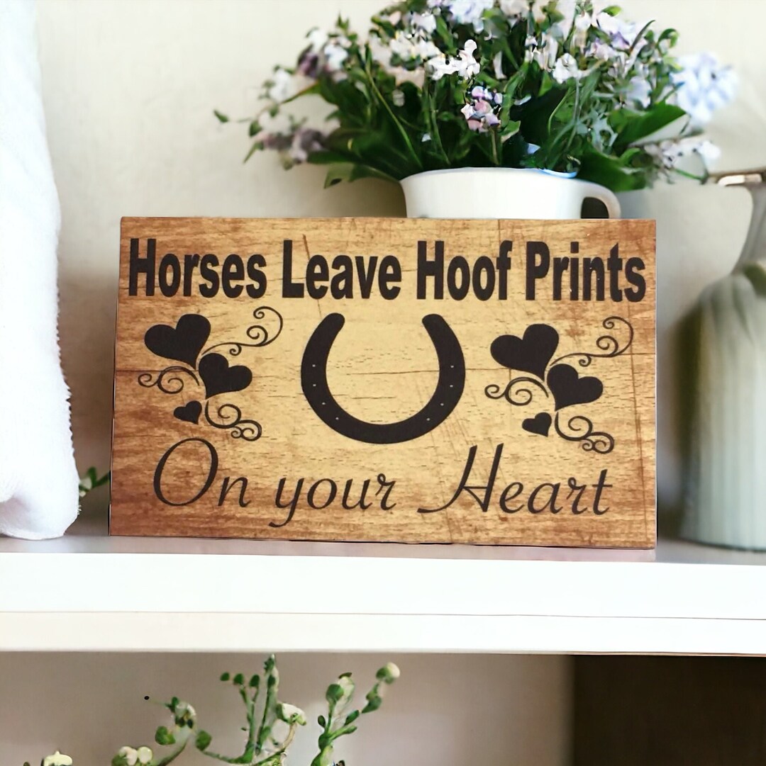 Horses Hoof Prints Heart Horse Sign - Etsy