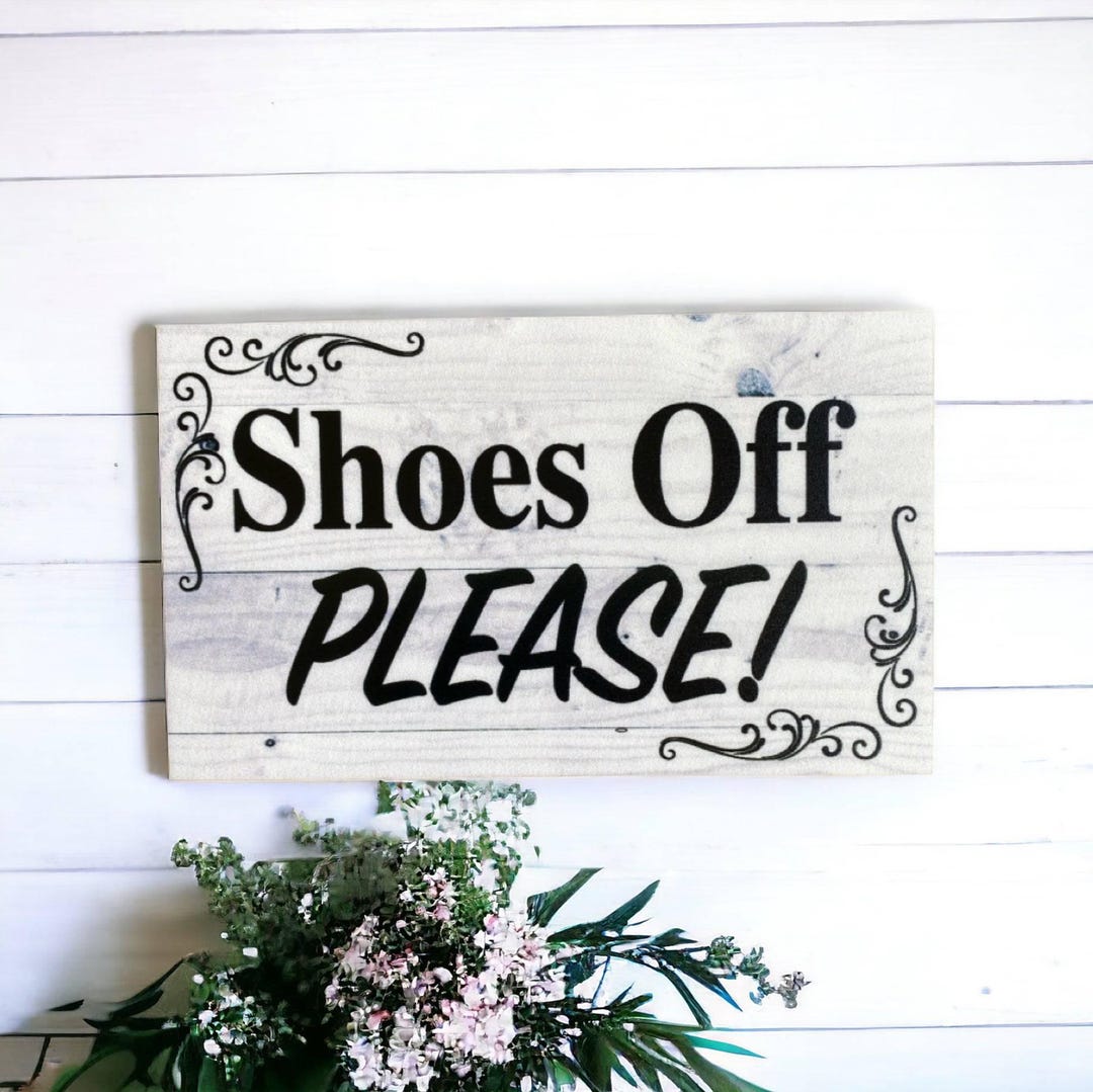 Shoes off Please Scroll Sign - Etsy
