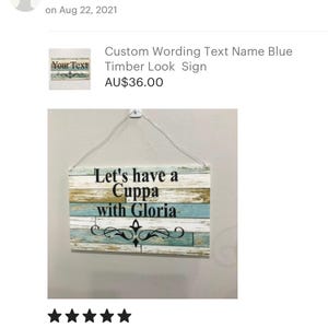 Custom Personalised Blue Timber Look Sign - Etsy