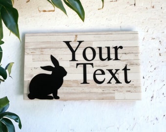 Personalised Rabbit Hutch Sign for Pet Bunny Hamster Gerbil Door Cage ...
