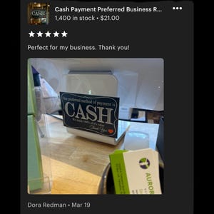 Cash Payment Preferred Business Retail Sign - Etsy
