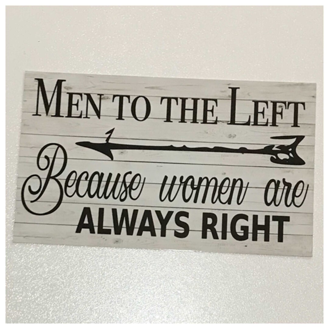 Men to the Left Because Women Are Always Right Sign - Etsy