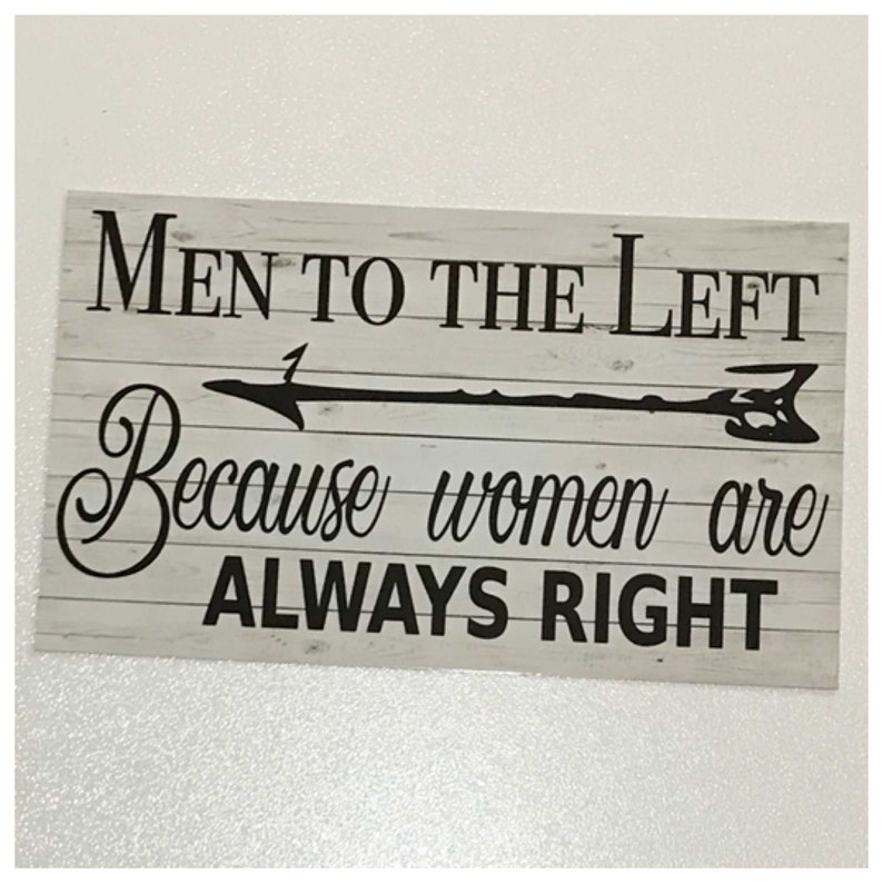 Men to the Left Because Women Are Always Right Sign - Etsy