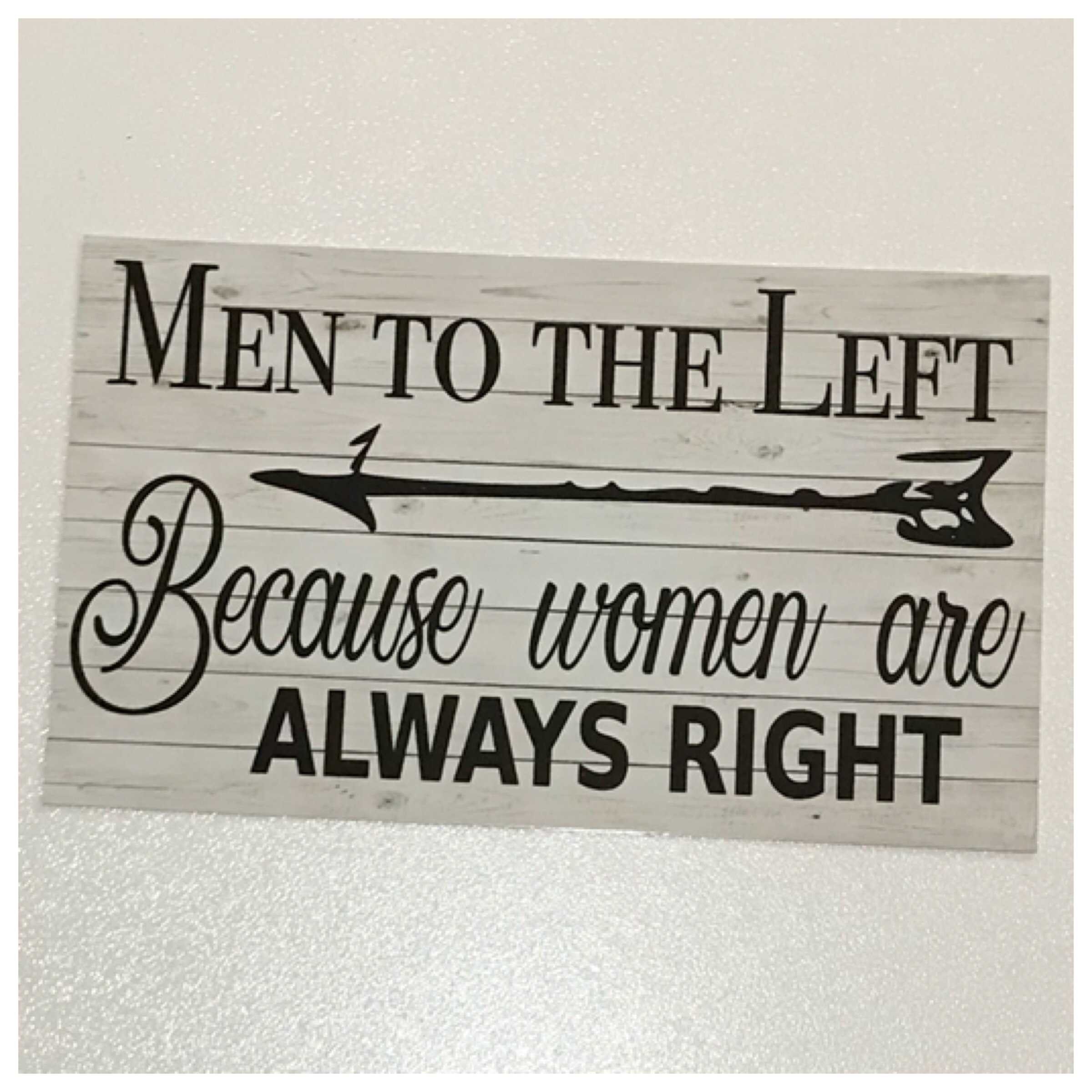 Men to the Left Because Women Are Always Right Sign - Etsy