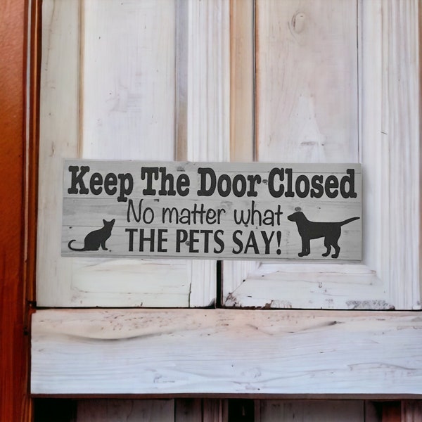 Keep the Door Closed Sign - Etsy