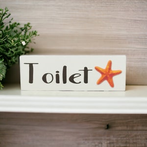 Starfish Orange Beach Door Sign Toilet Laundry Bathroom - Etsy