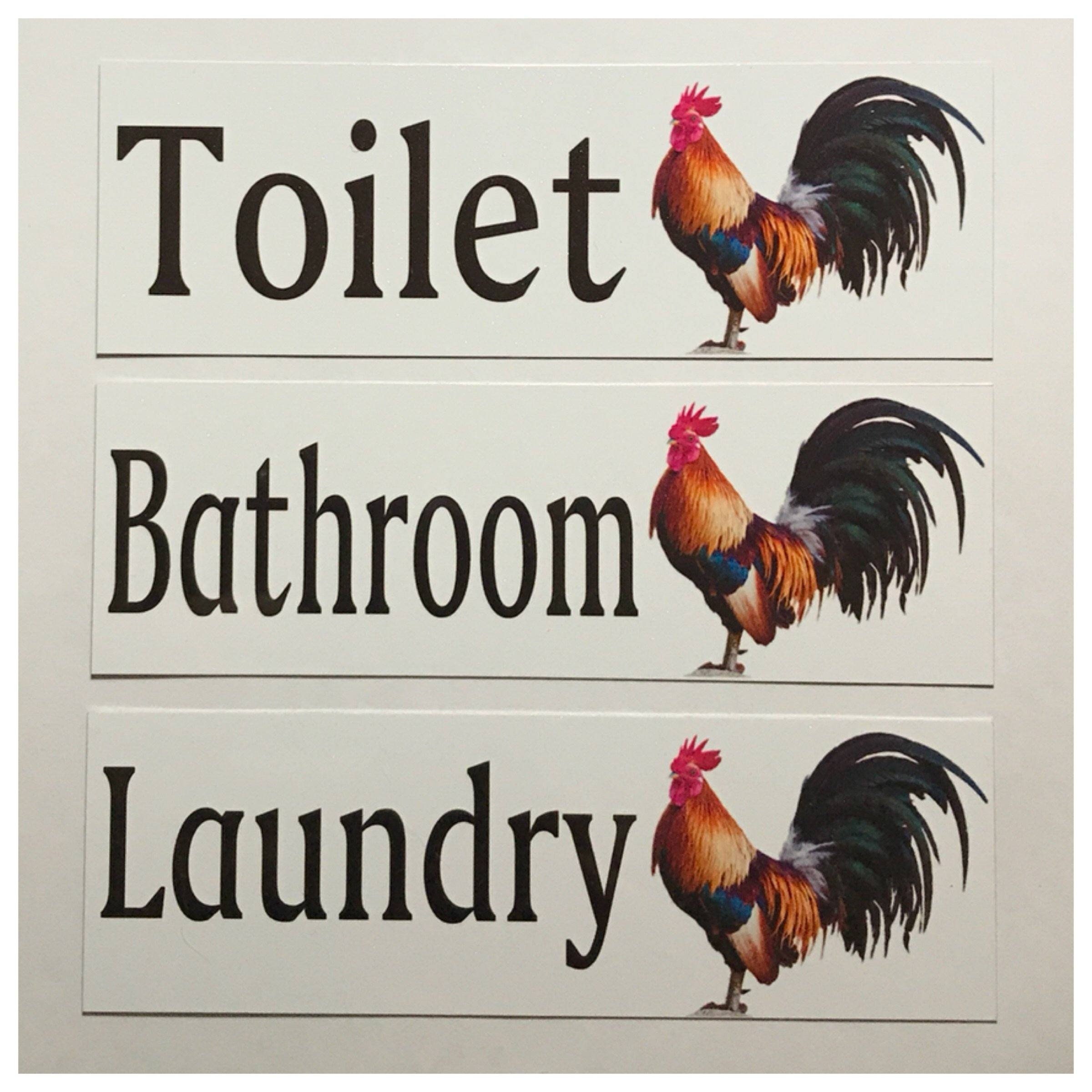 Rooster Chicken Door Room Sign Toilet Laundry Bathroom Wall Hangings ...