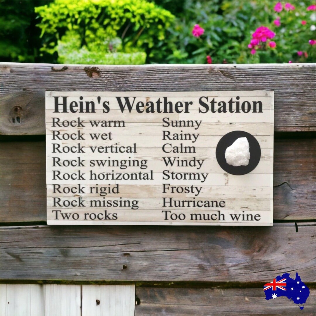 Weather Station Funny Rock Custom Personalised Fun Sign - Etsy