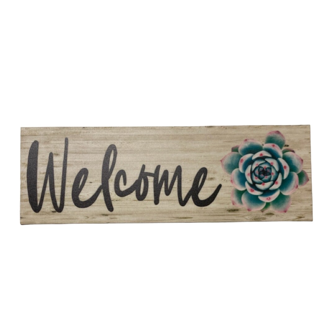Welcome With Succulent Sign - Etsy