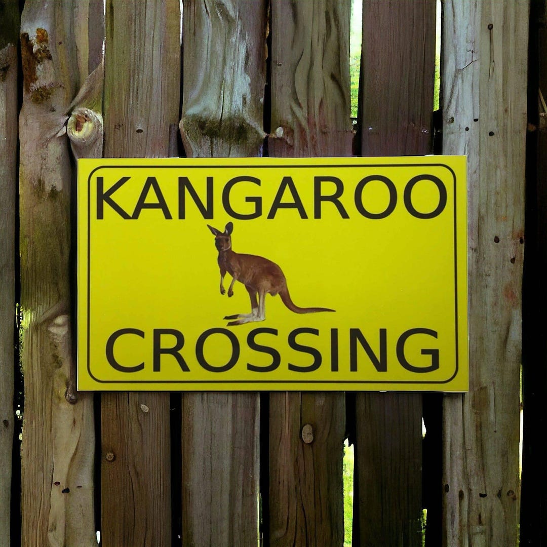 Kangaroo Crossing Sign - Etsy