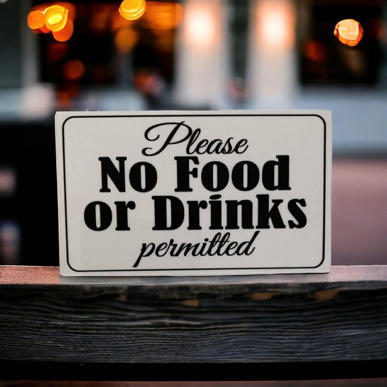No Food or Drinks Permitted Business Shop Sign - Etsy
