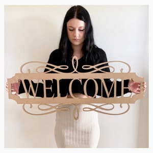 Welcome Wall Décor Wooden MDF DIY - Etsy