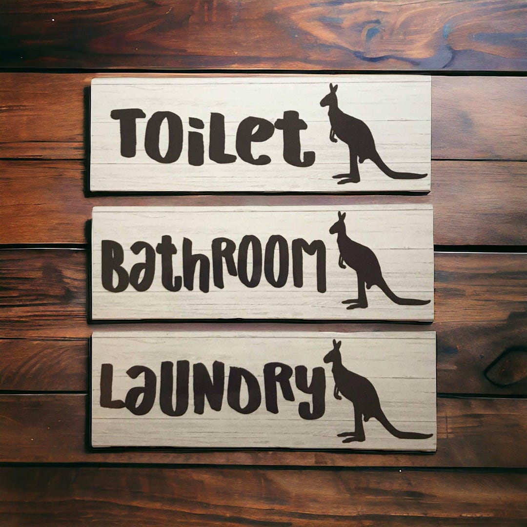 Kangaroo Door Room Sign Toilet Laundry Bathroom - Etsy