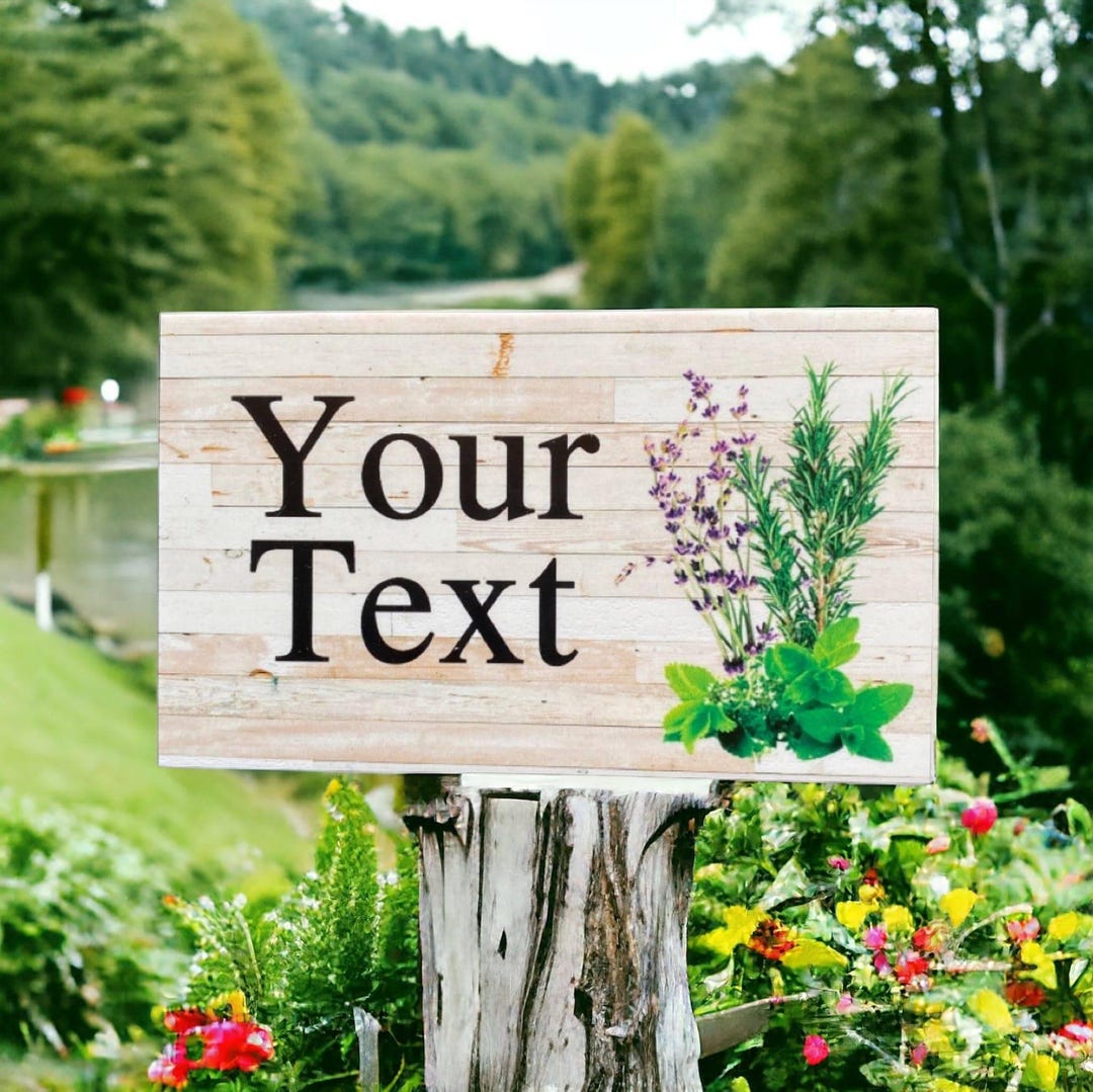 Herb Herbs Garden Custom Personalised Sign - Etsy