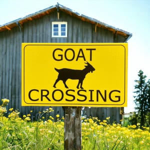 Goat Crossing Sign - Etsy
