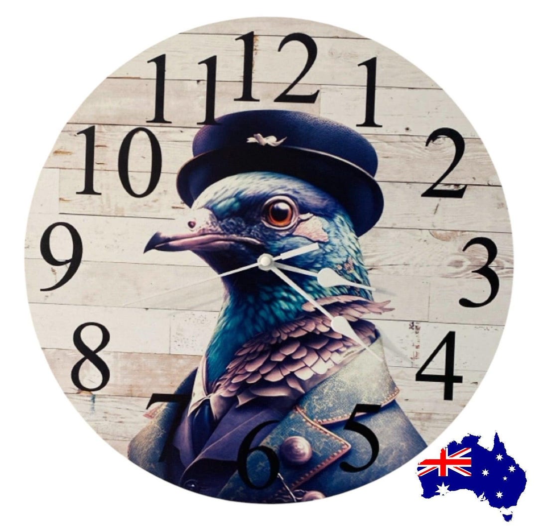 Clock Wall Pigeon Bird Vintage Retro Aussie Made - Etsy