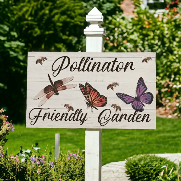 Pollinator Friendly Garden Sign - Etsy