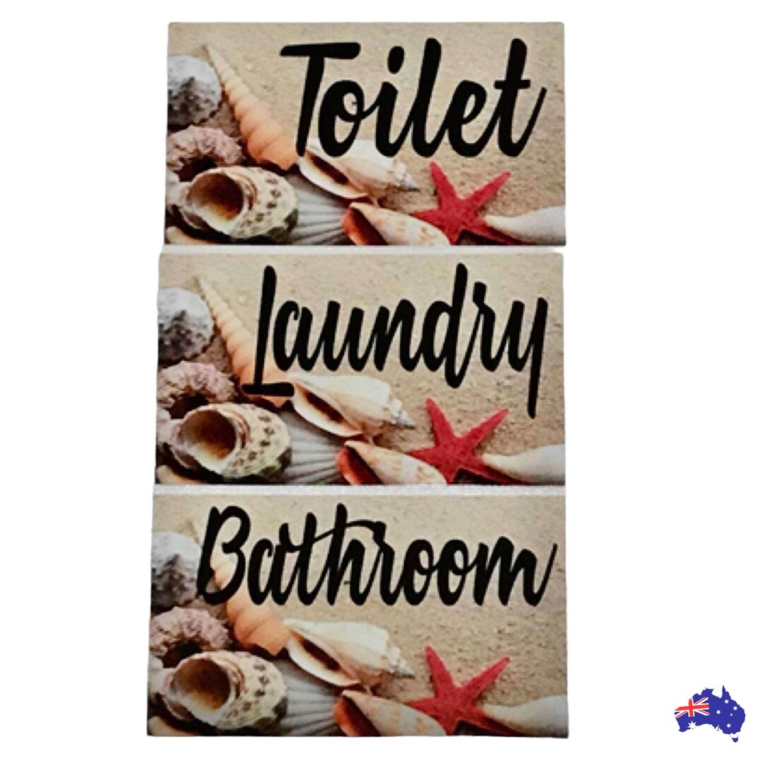 Beach Shells Starfish Toilet Laundry Bathroom Sign - Etsy