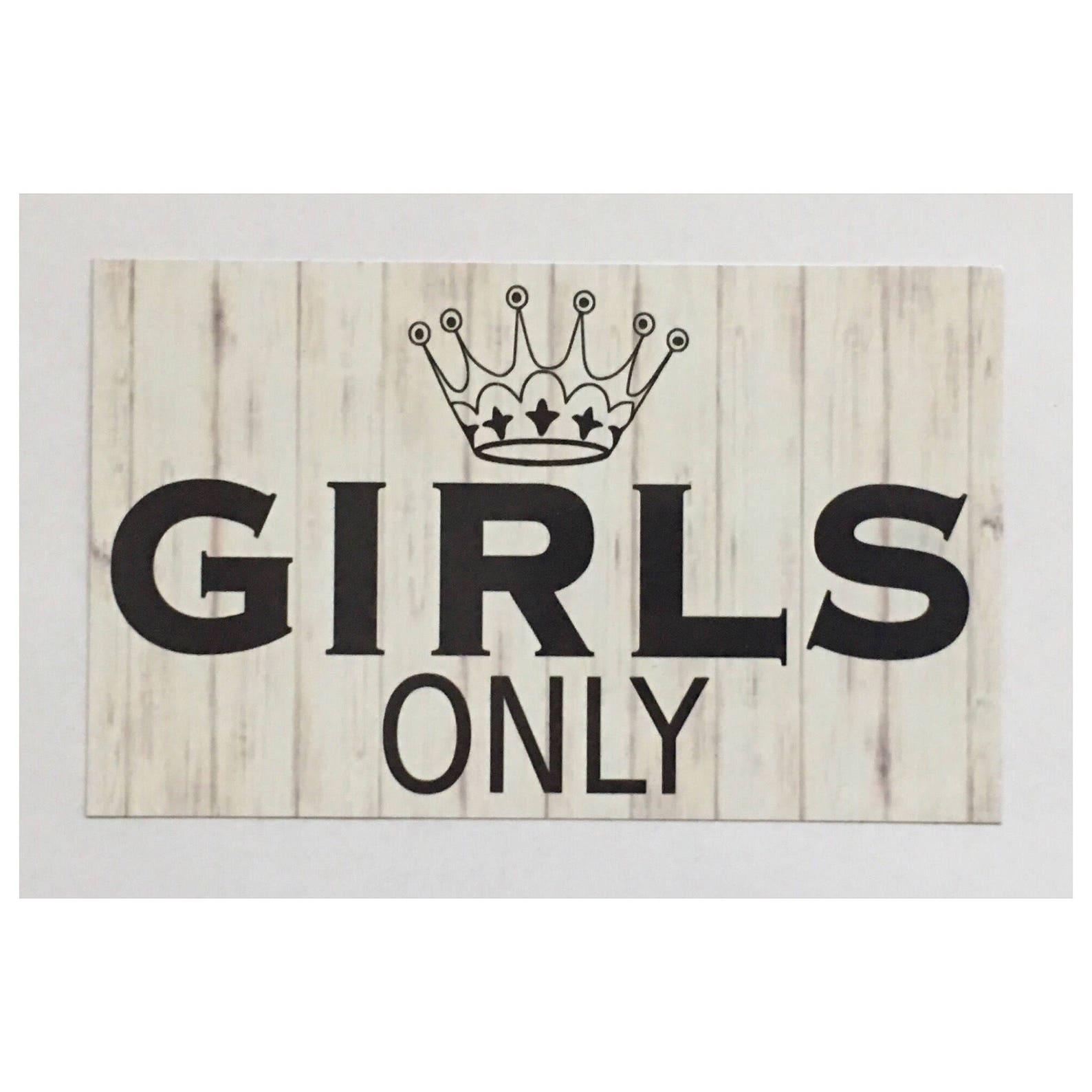 Girls Only Sign Children Kids Girl Room Hanging Crown Play | Etsy