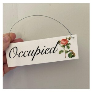 Vacant & Occupied Rose Toilet Bathroom Door Sign - Etsy