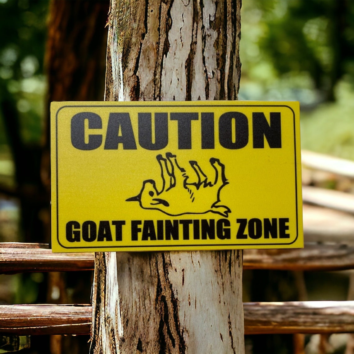 Caution Goat Fainting Zone Sign - Etsy