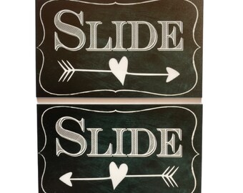 Slide to Open Wooden Sign, Sliding Door , Slide With Left Right Arrow ...