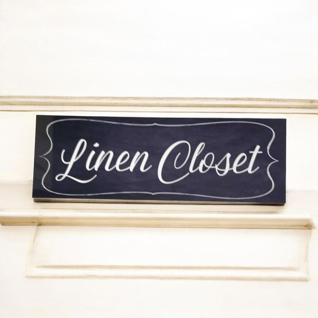 Linen Closet Door Black Sign - Etsy