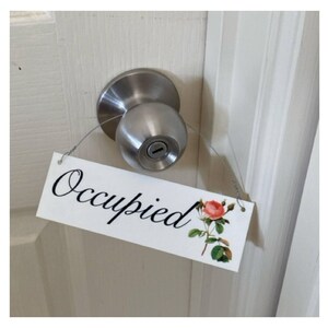 Vacant & Occupied Rose Toilet Bathroom Door Sign - Etsy
