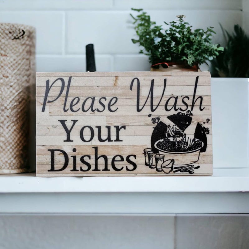 Wash Dishes Sign - Etsy